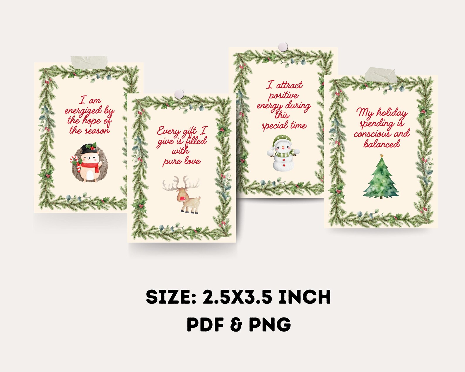 40 Christmas Affirmation Cards – Printable Holiday Positivity Deck ...