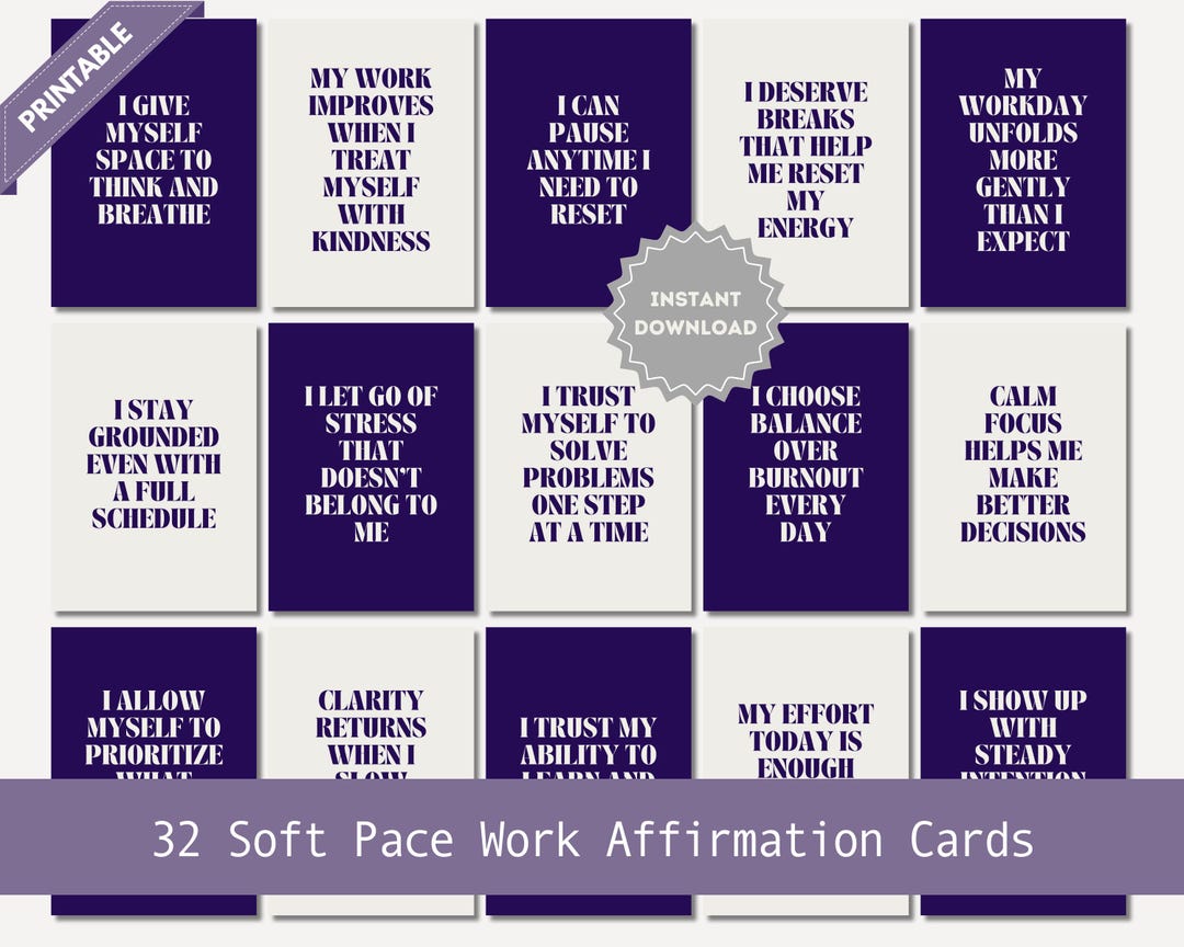 Positive Work Affirmation Cards – Career Motivation Cards – Printable 2 ...