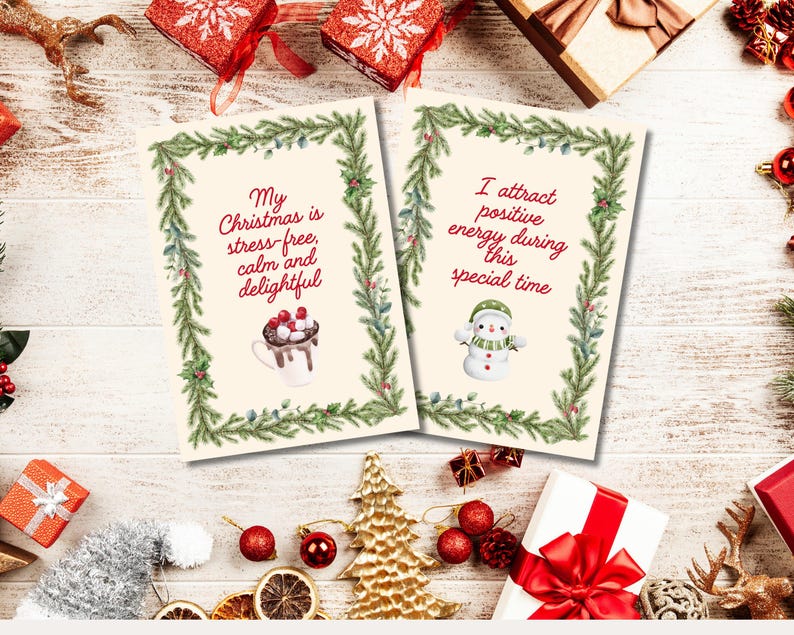 40 Christmas Affirmation Cards – Printable Holiday Positivity Deck ...