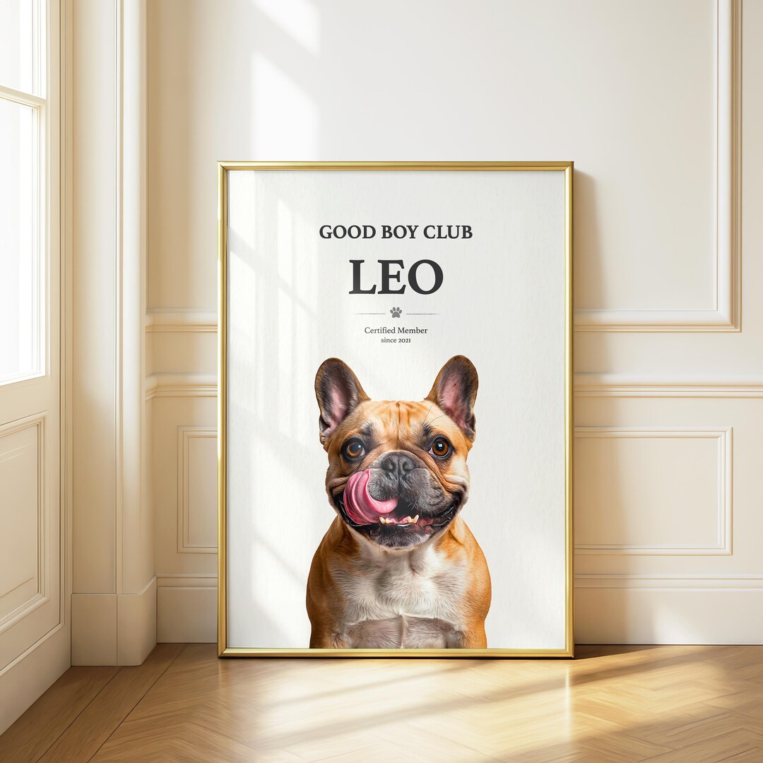 Custom Dog Portrait From Photo | Personalized Pet Poster | Dog Lover ...