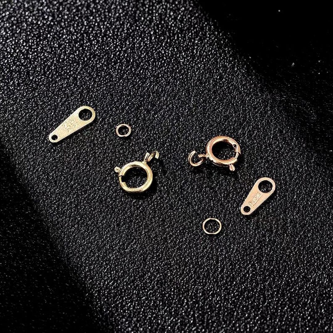 14K Solid Gold Spring Ring Clasp Set | Open Jump Rings | Jewelry Repair ...