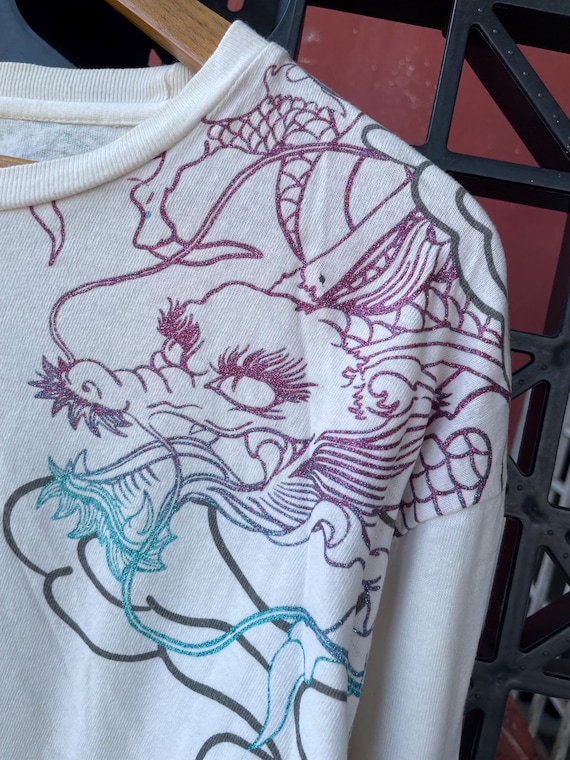 Vintage Y2K Space Opera Japanese Dragon Tees / Size L - Gem