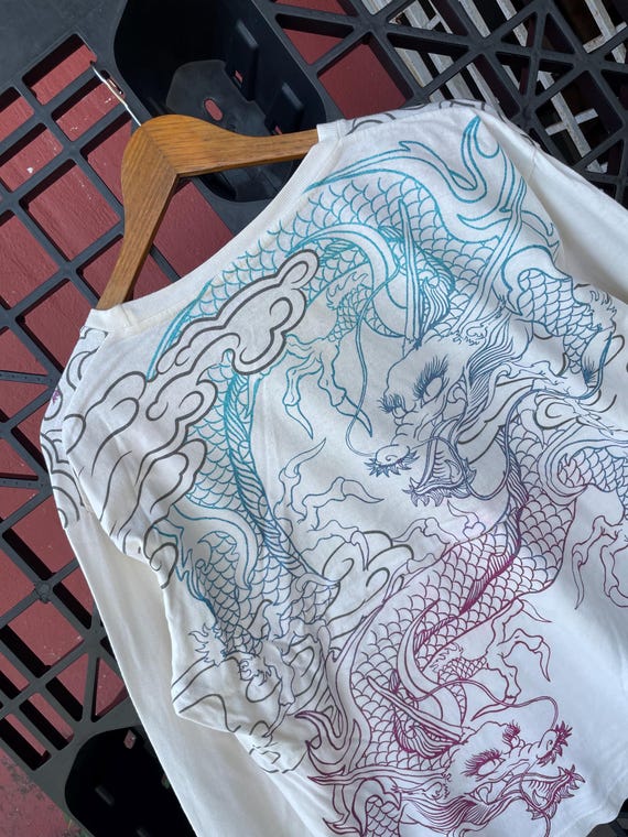 Vintage Y2K Space Opera Japanese Dragon Tees / Size L - Gem