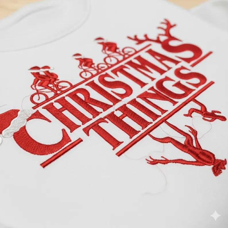 Christmas Things Embroidery Design, Stranger Parody, Christmas Crewneck ...