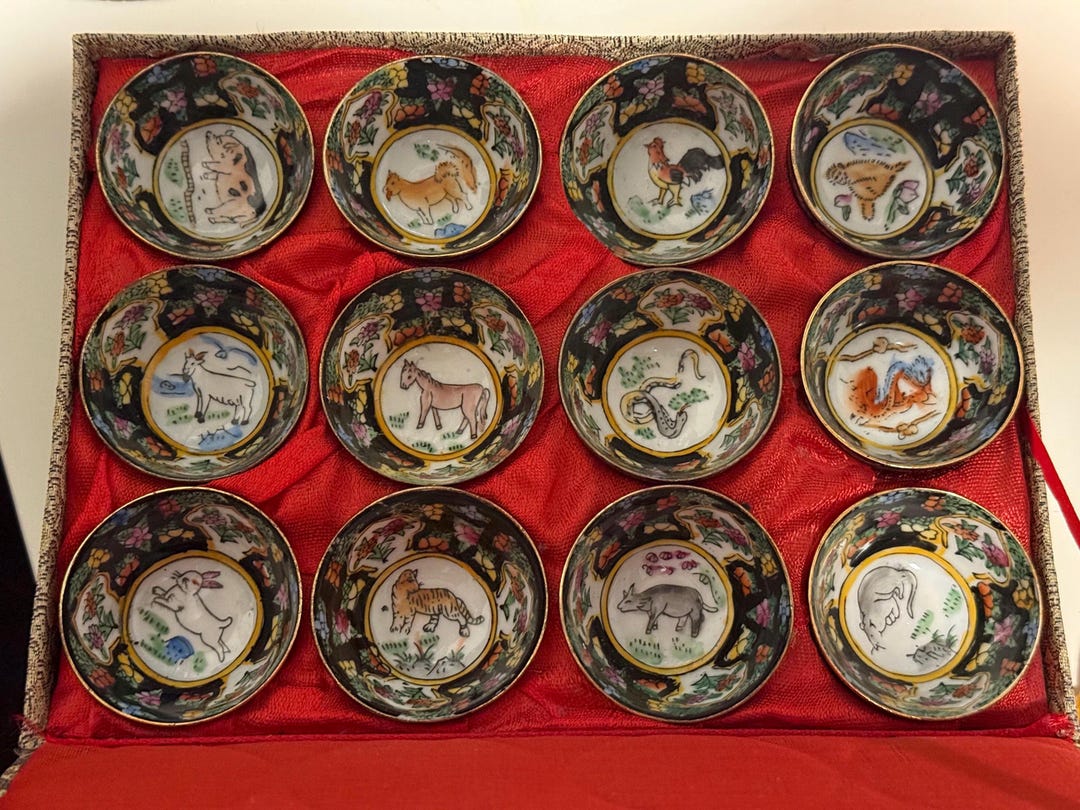 Japanese Animal Zodiac Sake Set in Original Box - Etsy