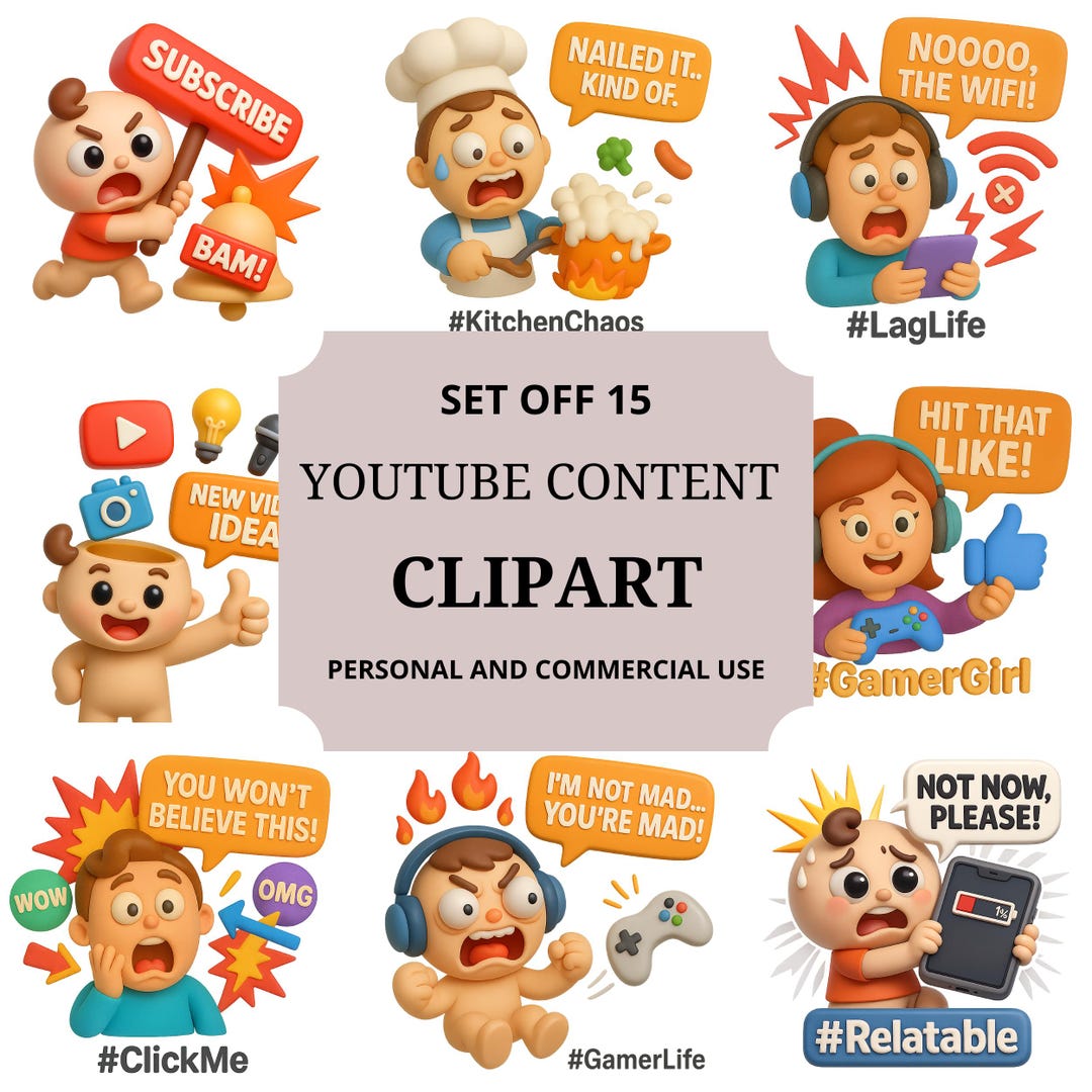 Youtube Content Clipart, Clipart Png for Creators, Transparent 3D ...