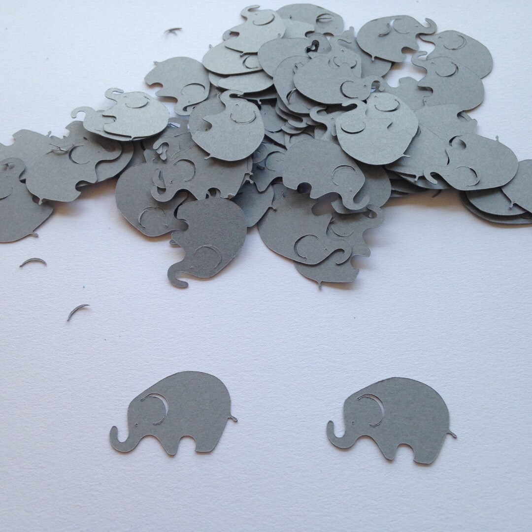 100 Elephant Confetti Die Cut Cutout Punch Embellishment Scrapbook ...