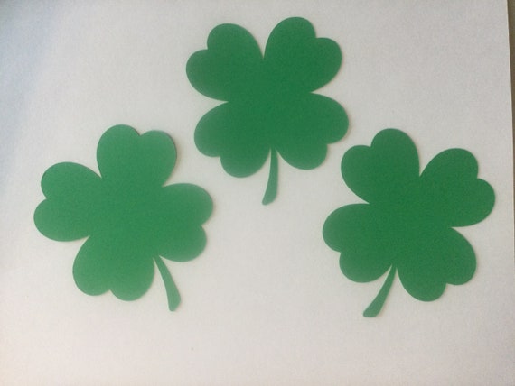 25 Four Leaf Clover Die Cuts Shamrock Cut Outs Green Paper Shamrock Die ...
