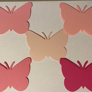 Pink Paper Butterfly Die Cuts Pink Butterfly Cutouts Pink - Etsy