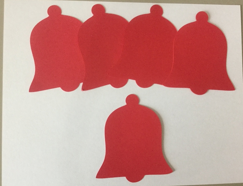 25 Christmas Bell Cut Outs 4 Inch Red Bell Die Cuts - Etsy