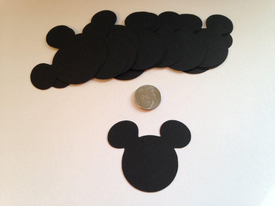 50 Black Mickey Mouse Cardstock Cutouts: 2-inch Scrapbook ...