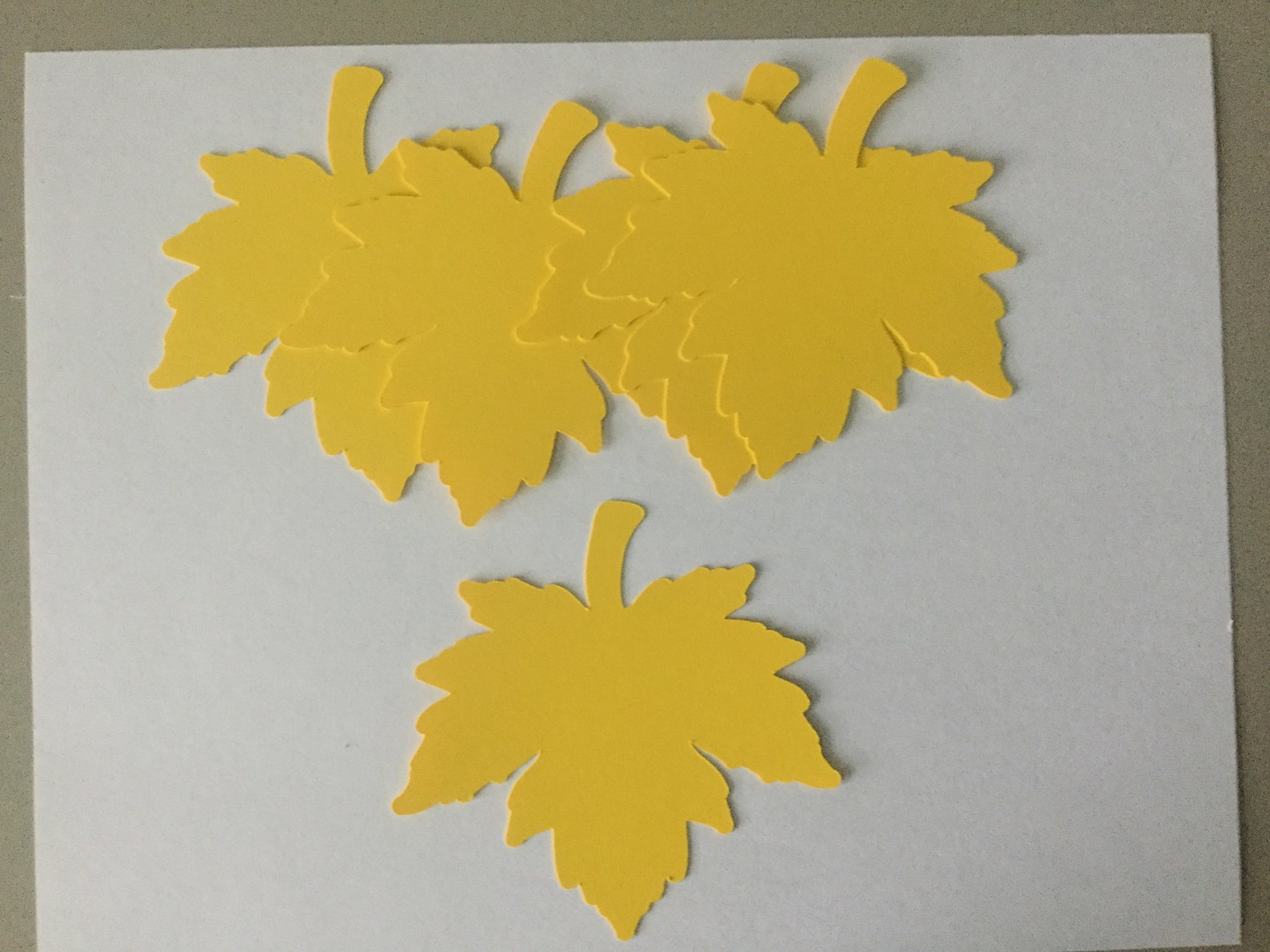 Yellow Fall Leaf Die Cuts: 4-inch Cardstock Leaves, Thanksgiving Decor ...