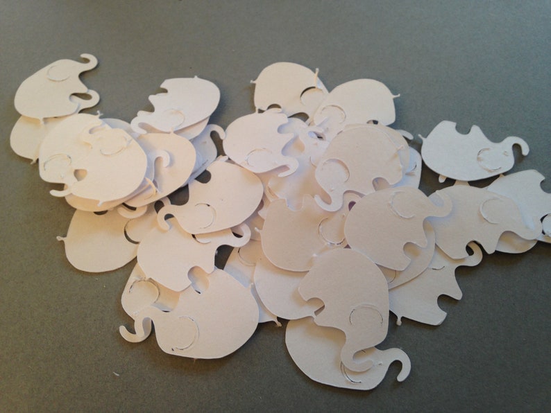100 Elephant Confetti Die Cut Cutout Punch Embellishment - Etsy