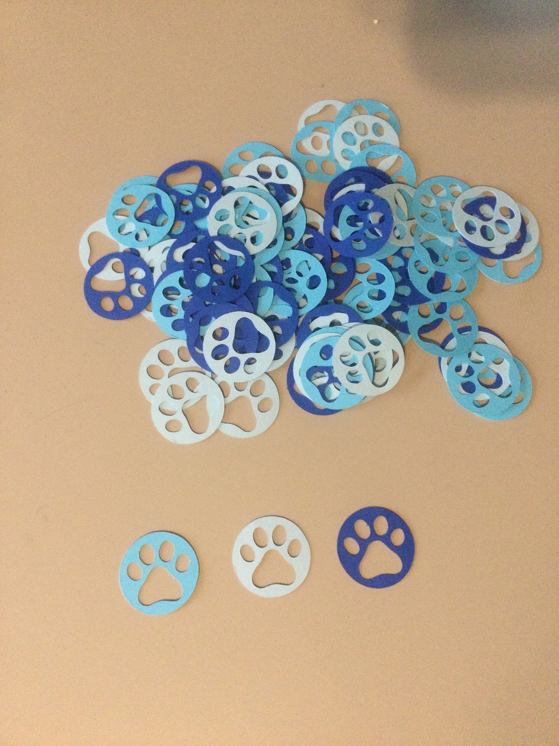 Blue Paw Print Confetti Blue Birthday Party Blue Paw Print Decorations ...
