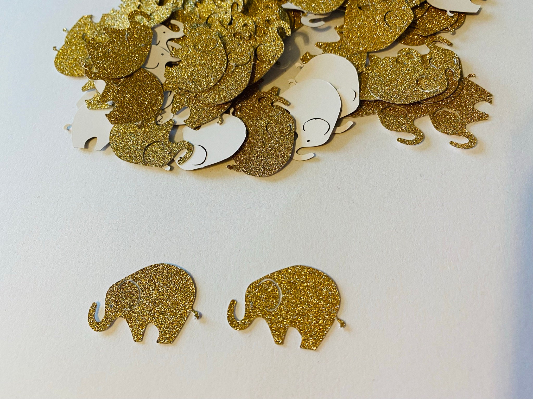 Gold Elephant Confetti Elephant Baby Shower Elephant Cutout - Etsy