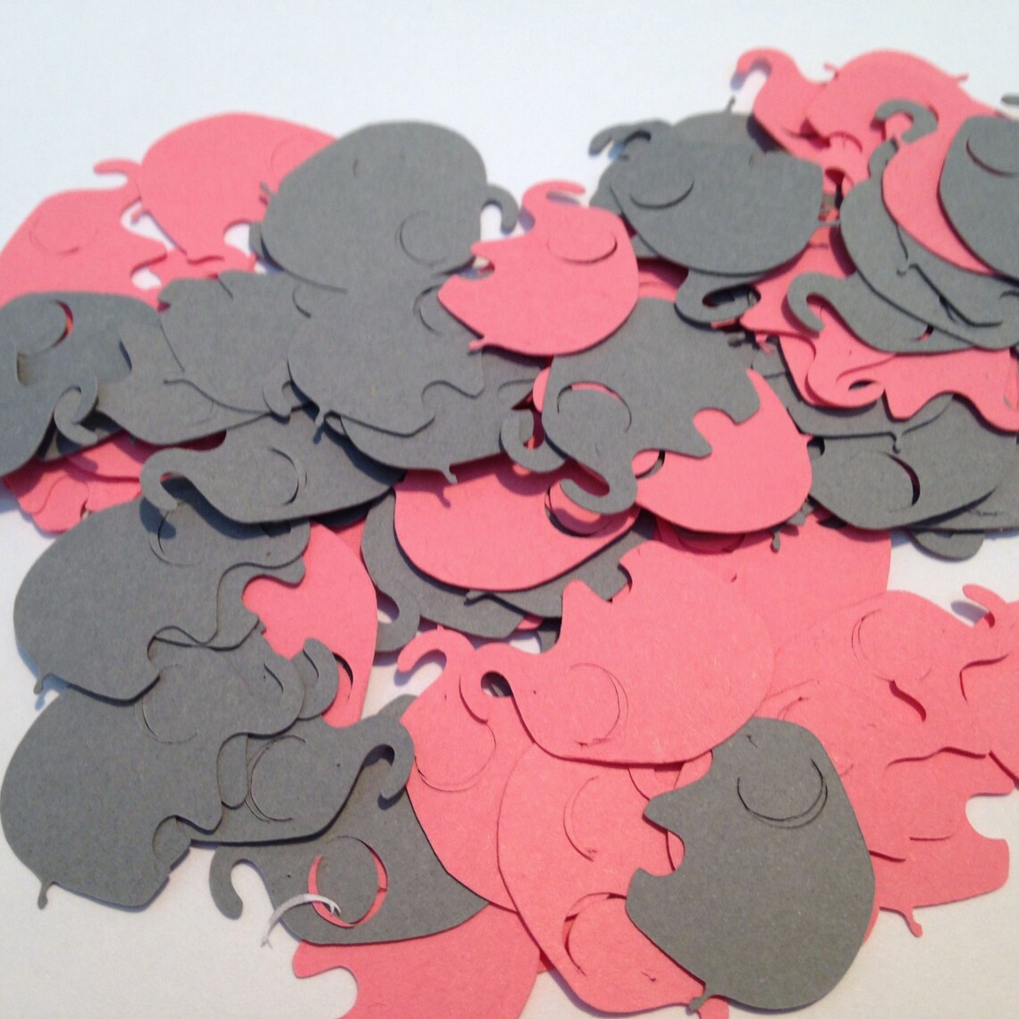 Pink Gray Elephant Confetti Elephant Cut Out Elephant Baby | Etsy