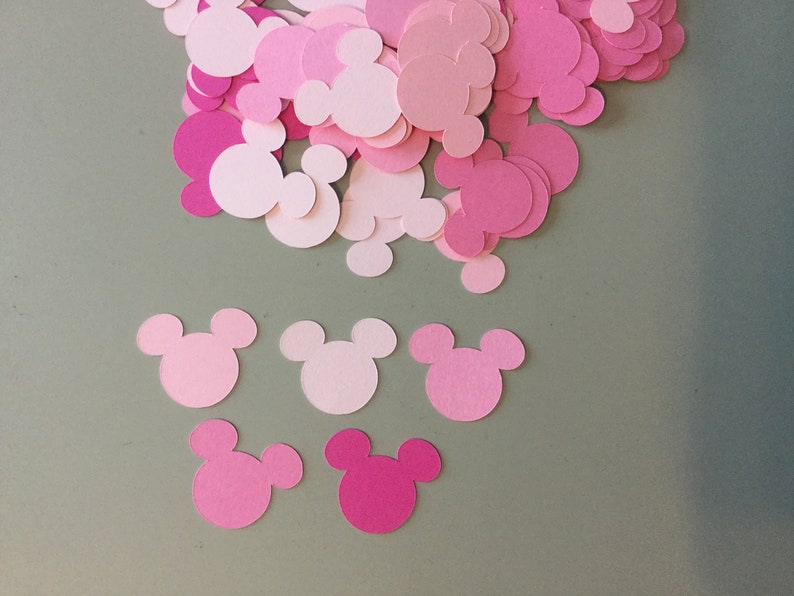 100 Pink Mickey Mouse Die Cut Punch Cutout Confetti Embellishment ...