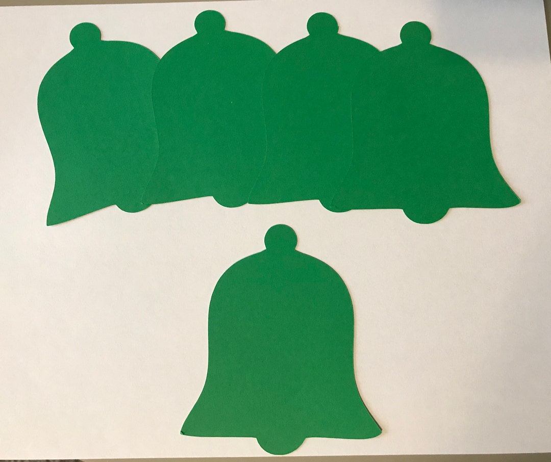 25 Christmas Bell Cut Outs, 4 Inch Green Bell Die Cuts, Christmas ...