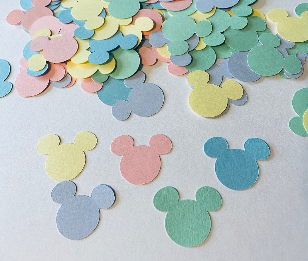 100 Pastel Mickey Mouse Die Cut Punch Cutout Confetti Embellishment ...