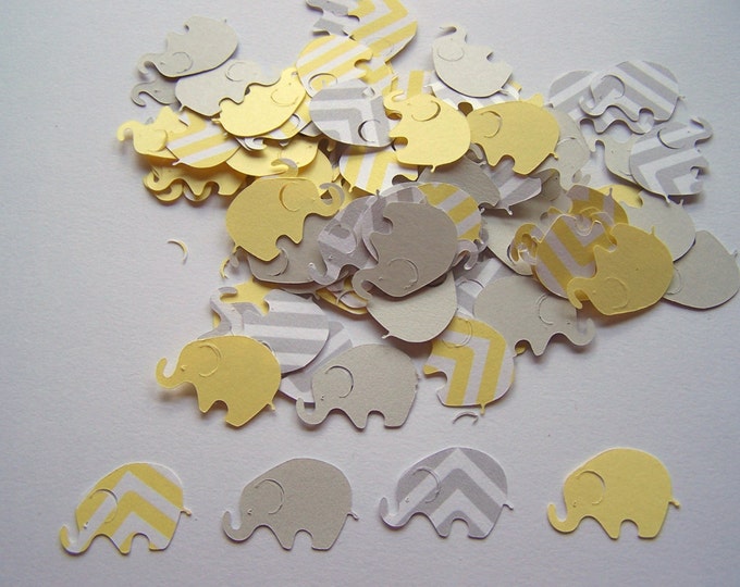 Elephant Baby Shower Yellow Chevron Elephant Yellow Gray Elephant ...