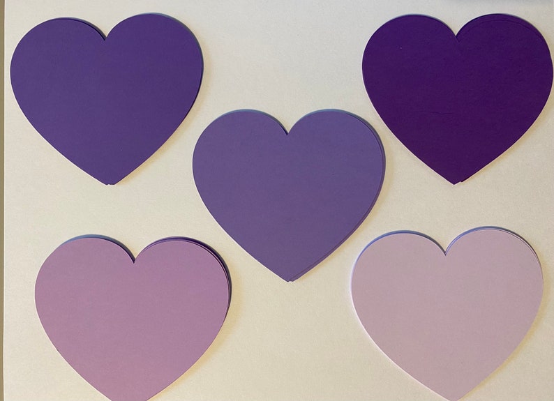 30 Count Purple Heart Cut Outs Heart Die Cuts Valentine - Etsy