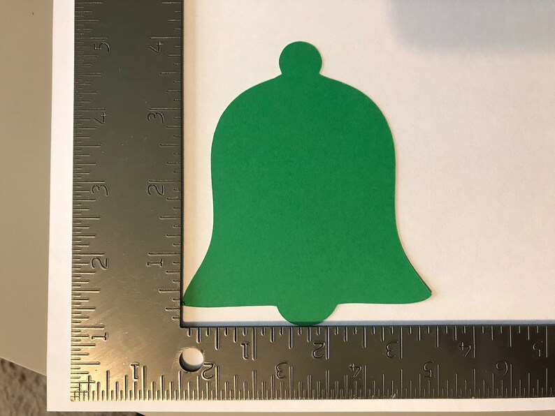 25 Christmas Bell Cut Outs 4 Inch Green Bell Die Cuts | Etsy