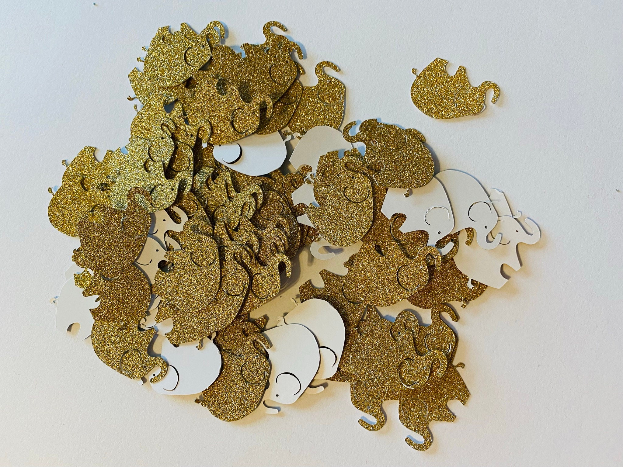 Gold Elephant Confetti, Elephant Baby Shower, Elephant Cutout, Elephant ...