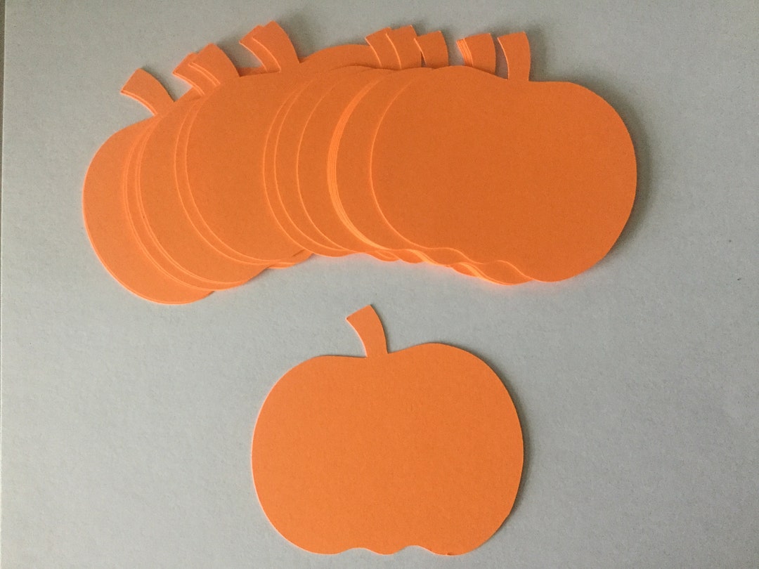 24 Orange Pumpkin Cut Outs Pumpkin Die Cuts Halloween Confetti 3 1/4 ...