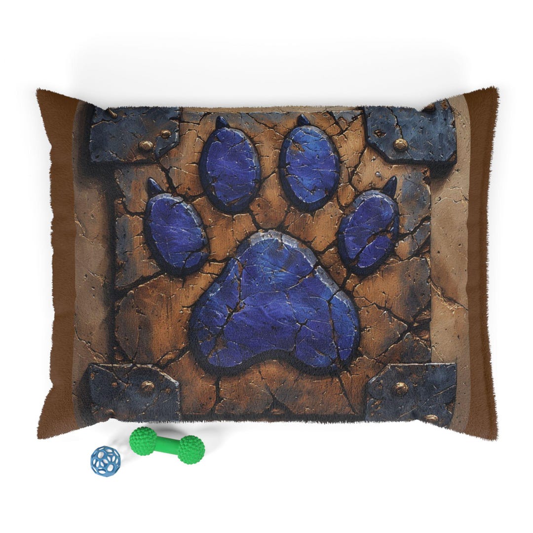 001 Rustic Paw Print Pet Bed, Cozy Dog Cushion, Cat Bed for Pet Lovers ...