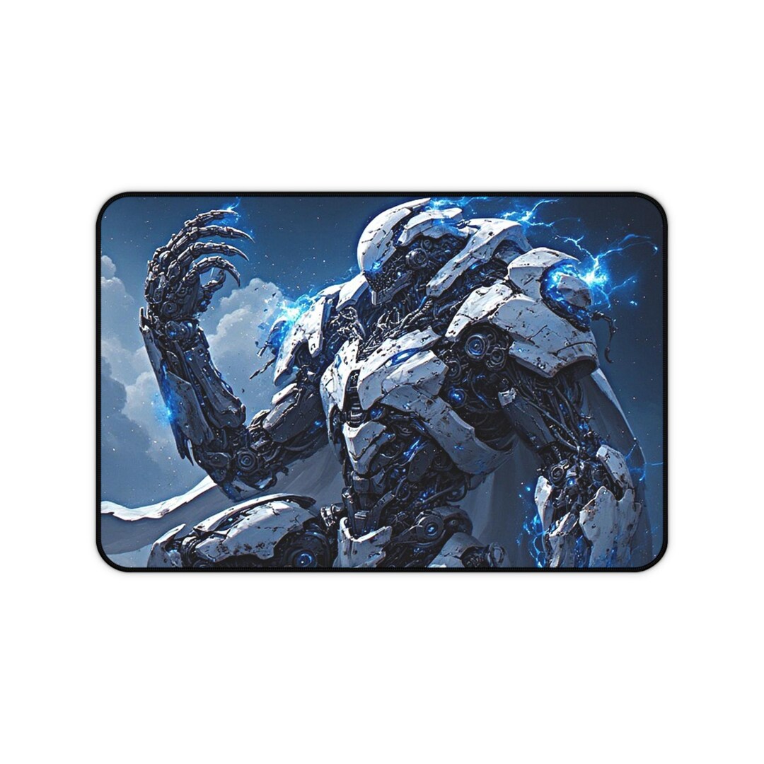 001 Futuristic Robot Desk Mat, Gaming Mouse Pad, Office Workspace Decor ...