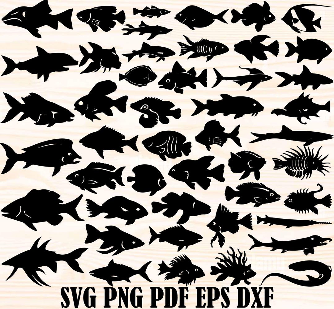 Vis SVG-bundel, vis SVG, vis silhouet, vis gesneden bestanden, vis ...