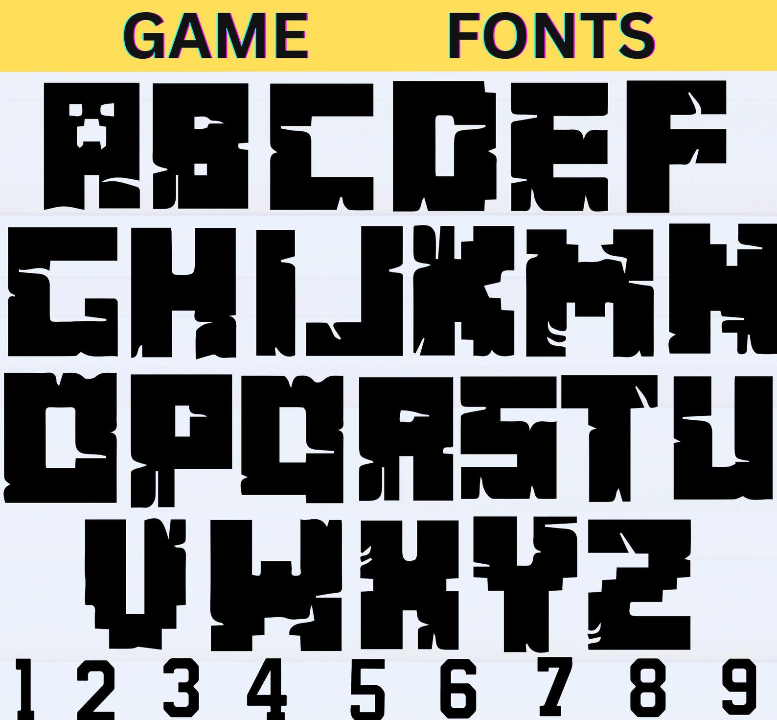 Gamer Font SVG Bundle | Pixel Alphabet SVG | 8-bit Video Game Font PNG ...