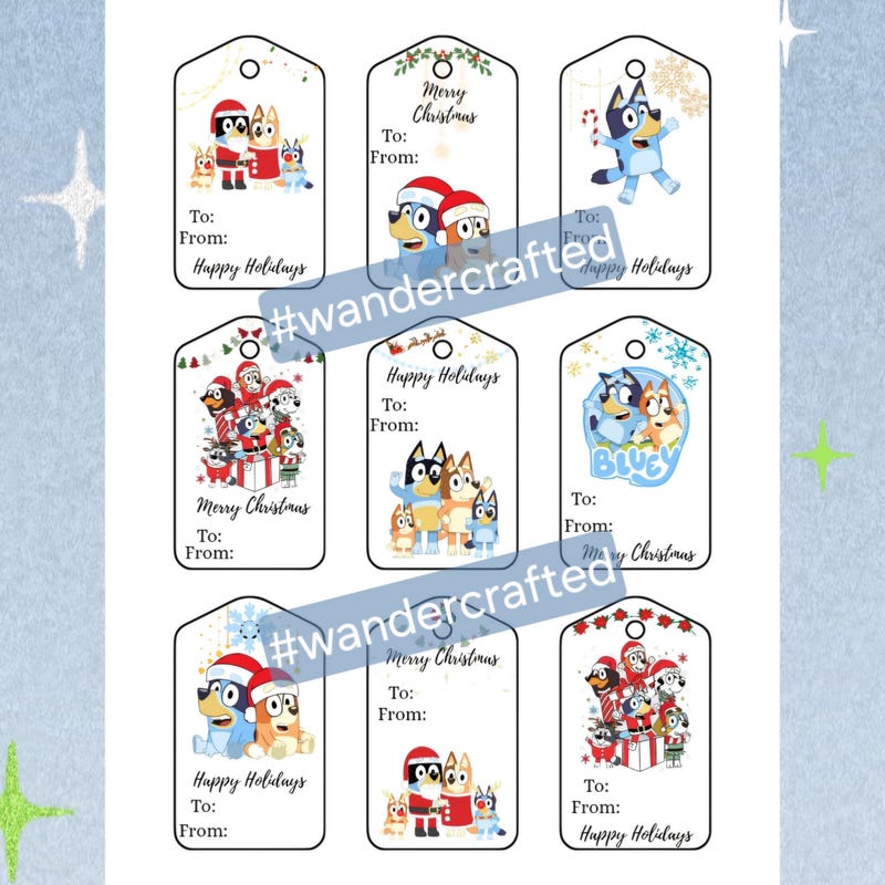 Bluey Holiday Stickers - Etsy UK