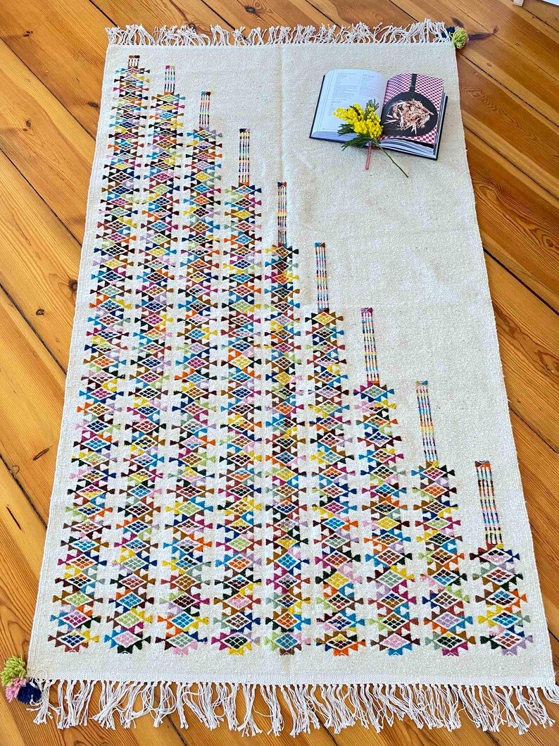 Kilim Margoum Puzzle | Handwoven Kilim Rug From Tunisia, Natural Kilim ...