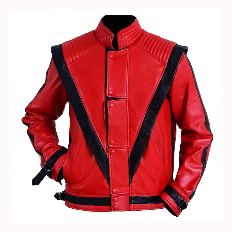 Michael Jackson Thriller Jacket, MJ Red Leather Costume, King of Pop ...