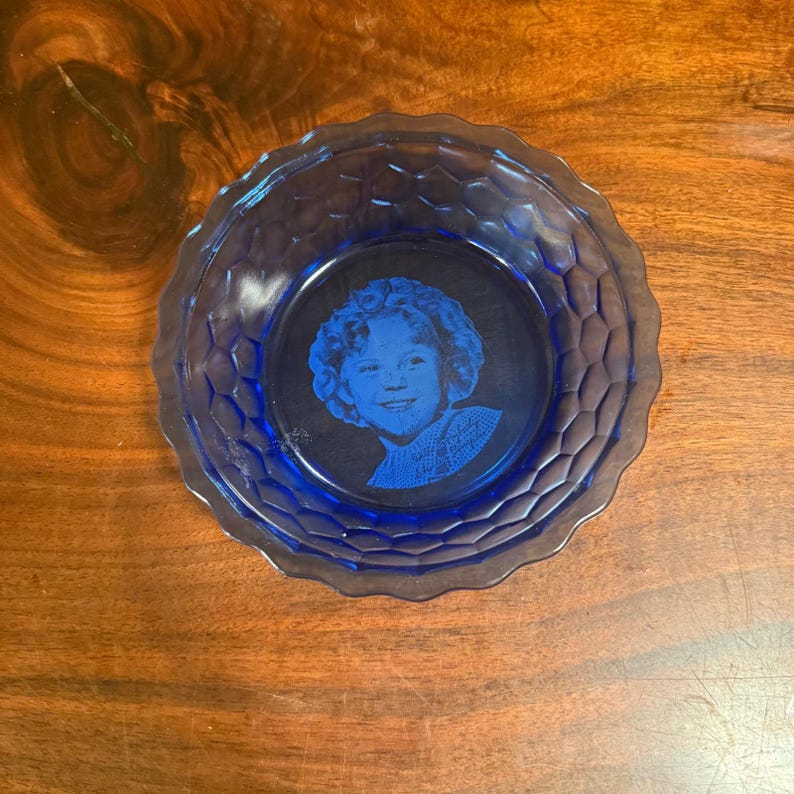 Vintage Shirley Temple Cobalt Blue Glass Candy Dish Trinket Tray ...