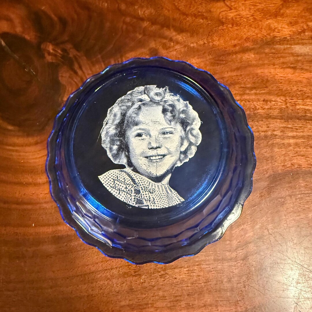 Vintage Shirley Temple Cobalt Blue Glass Candy Dish Trinket Tray ...