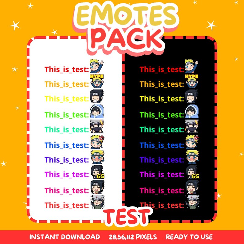 60 Naruto Chibi Emote Pack | 10 Animated Emotes | Ft. Sasuke, Kakashi ...