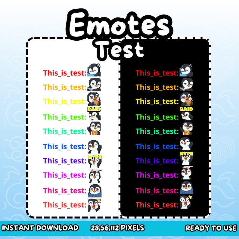 Twitch Emotes | 50 Chibi Penguin Twitch Emotes Pack | Kawaii Penguin ...