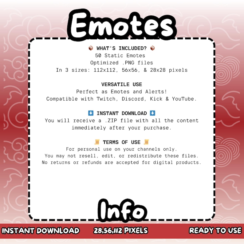 Twitch Emotes | 50 Kawaii Red Kitsune Pack | Red Fox Emotes | Chibi Fox ...