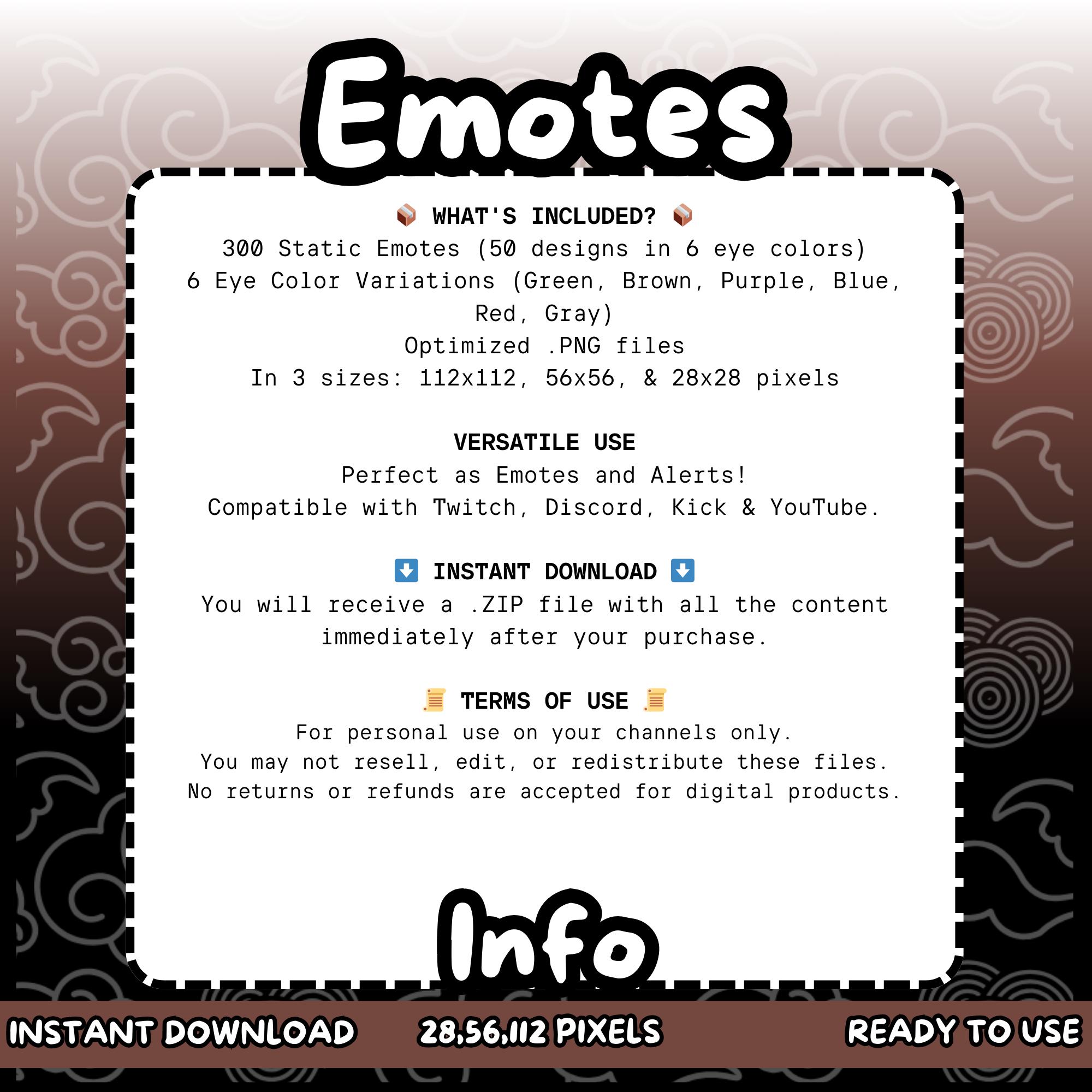 Twitch Emotes | Brown Hair Goth Girl Twitch Emotes | Brunette Anime ...