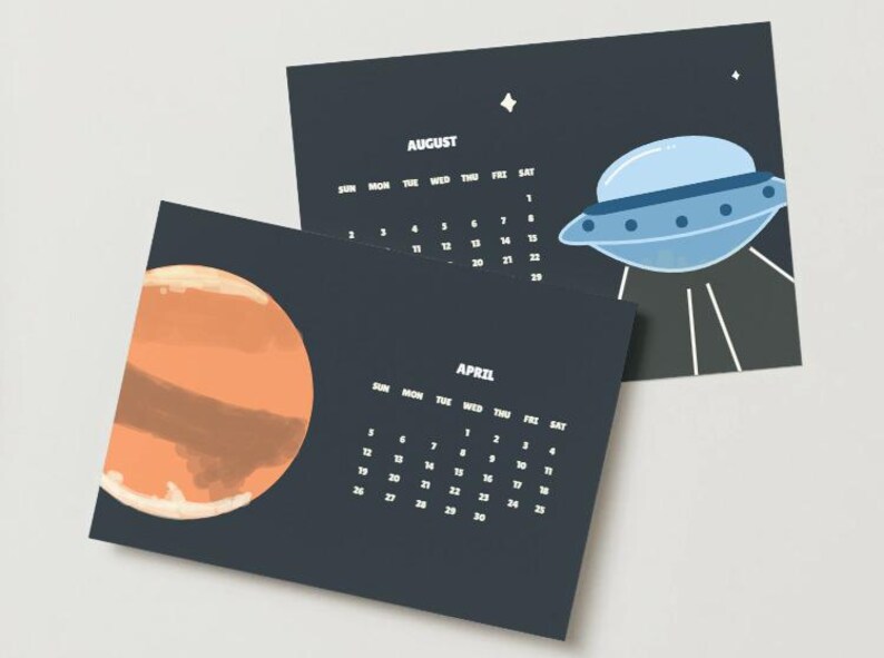 2026 Space Calendar (printable) | Handmade | Planets, Rockets, and ...