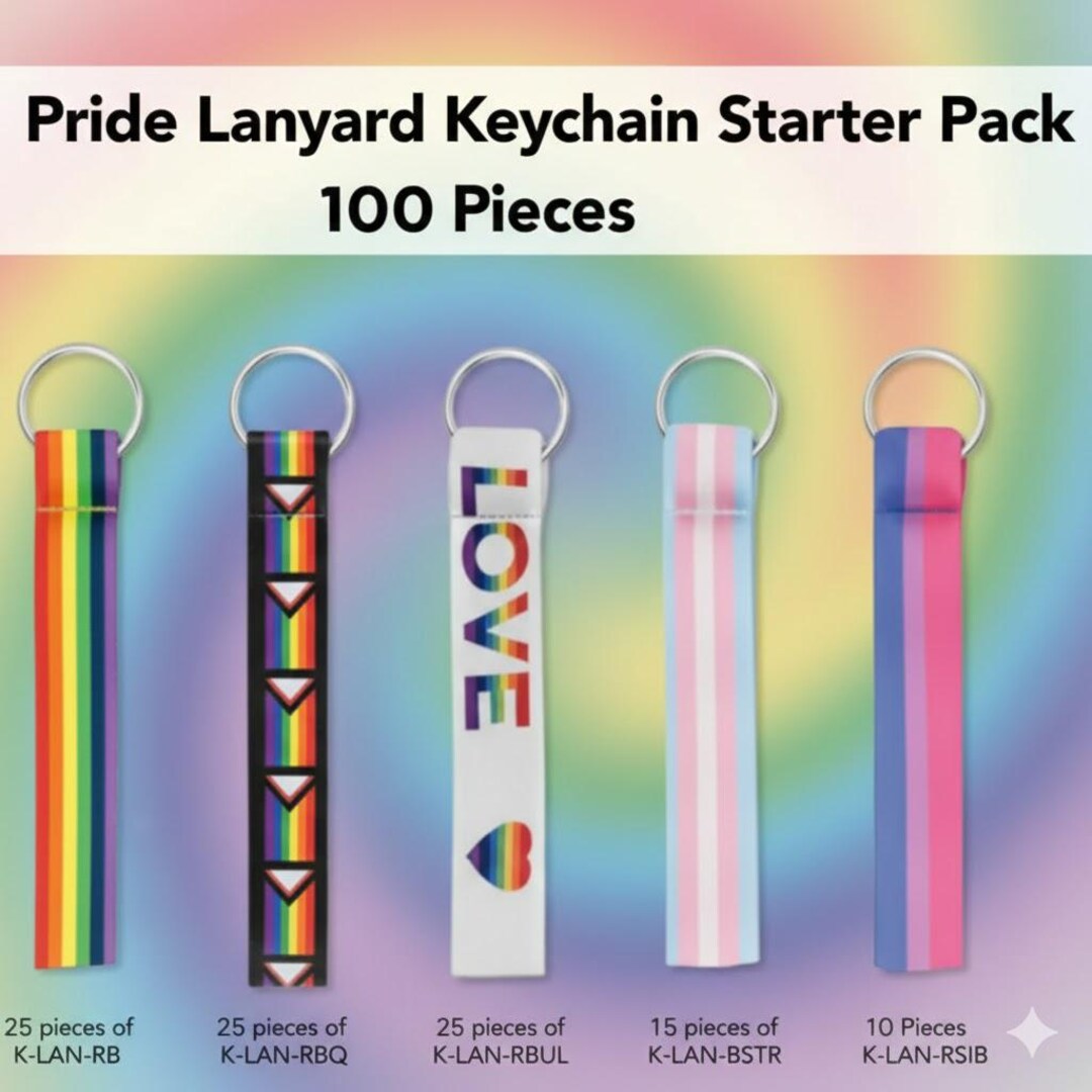 100 Pack Gay Pride Flag Lanyard Style Keychain Bundle for Pride Parades ...