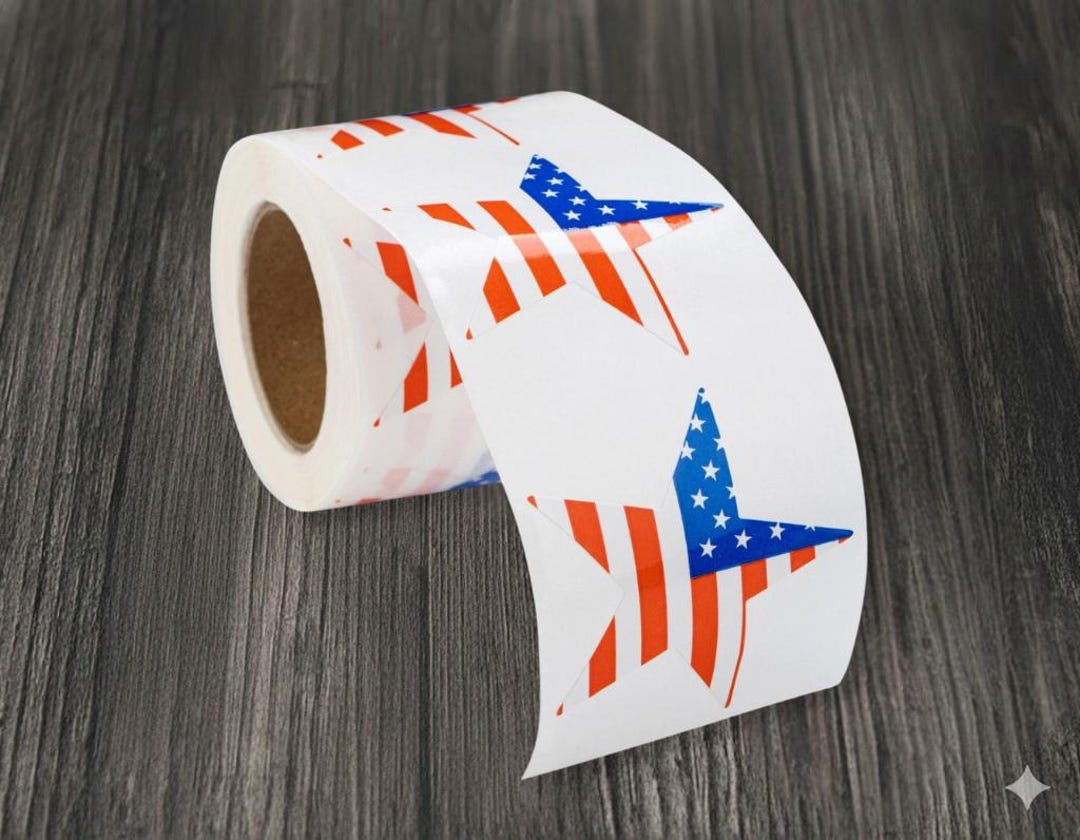 American Flag Star Stickers Roll – Patriotic 2" USA Stars for Envelopes ...