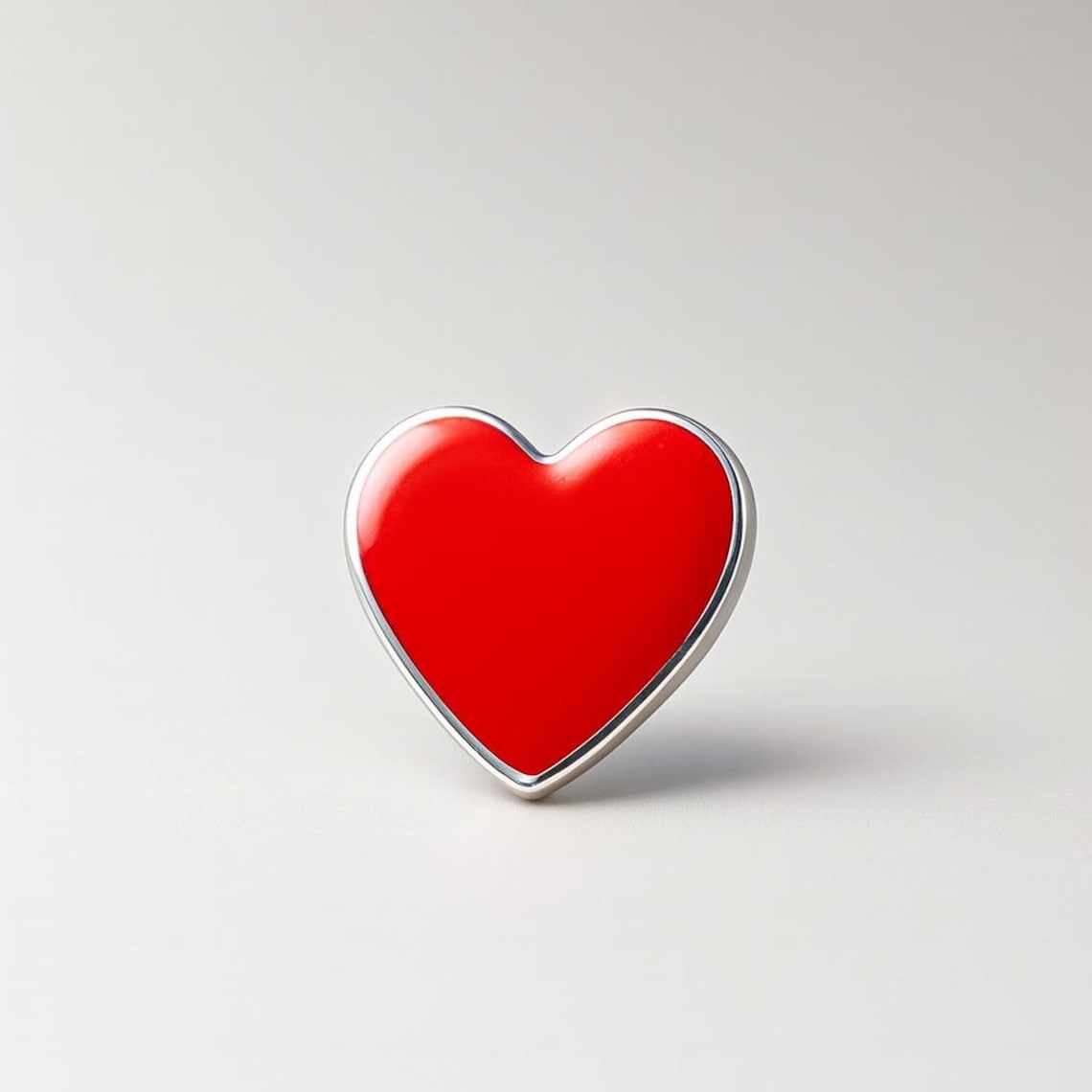 Small Red Heart Awareness Pin – 5/8" Sterling Silver Plated Lapel Pin ...