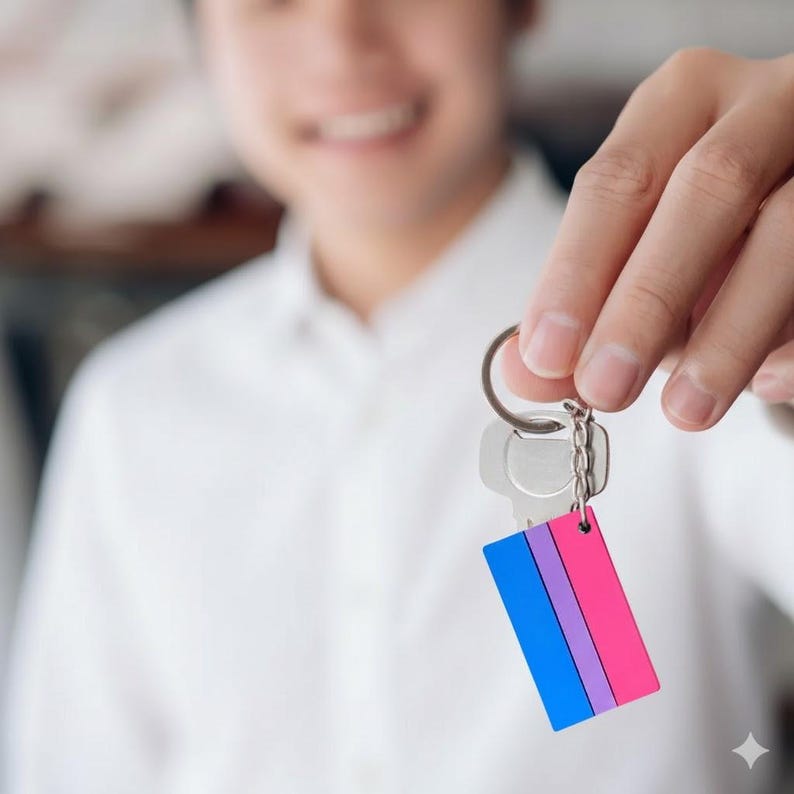 Bisexual Pride Flag Keychains Bulk, Silicone Bi Flag Keychain, LGBTQ+ ...