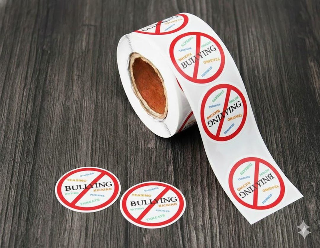 Anti-bullying Stickers Roll | No Bullying Symbol Seals | School ...