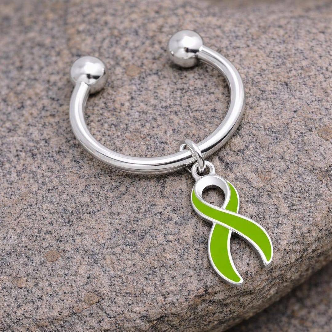 Lime Green Ribbon Key Chain – Lyme Disease, Lymphoma, Non Hodgkins ...