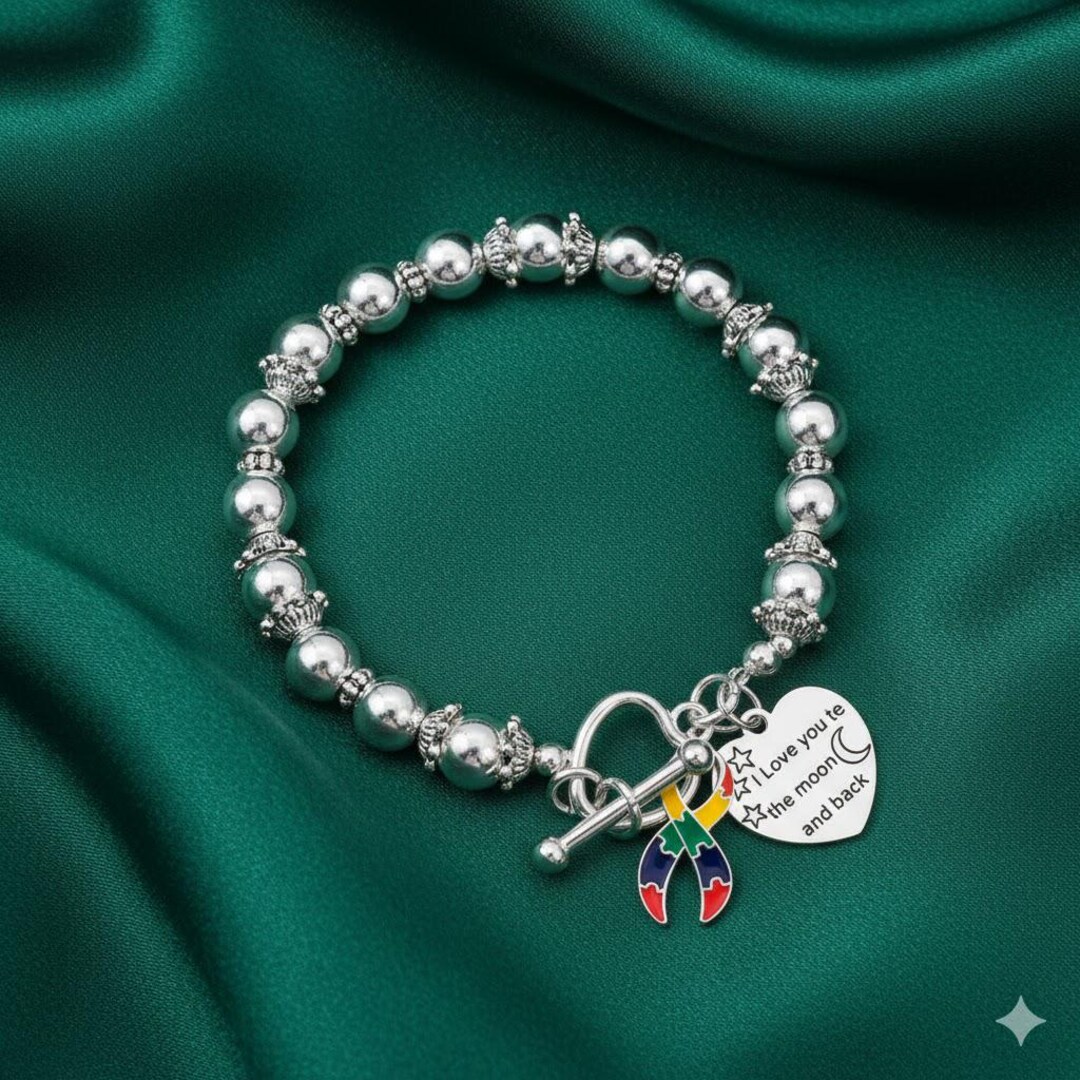 Autism I Love You to the Moon and Back Awareness Charm Bracelets for ...