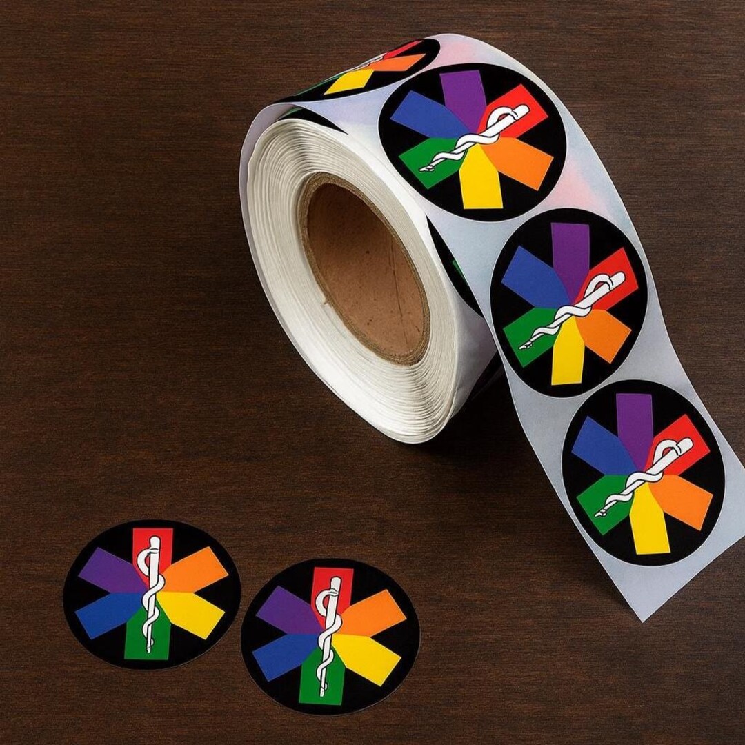 Rainbow Star of Life EMT Stickers Roll – 1.5" Round LGBTQ Pride EMS ...
